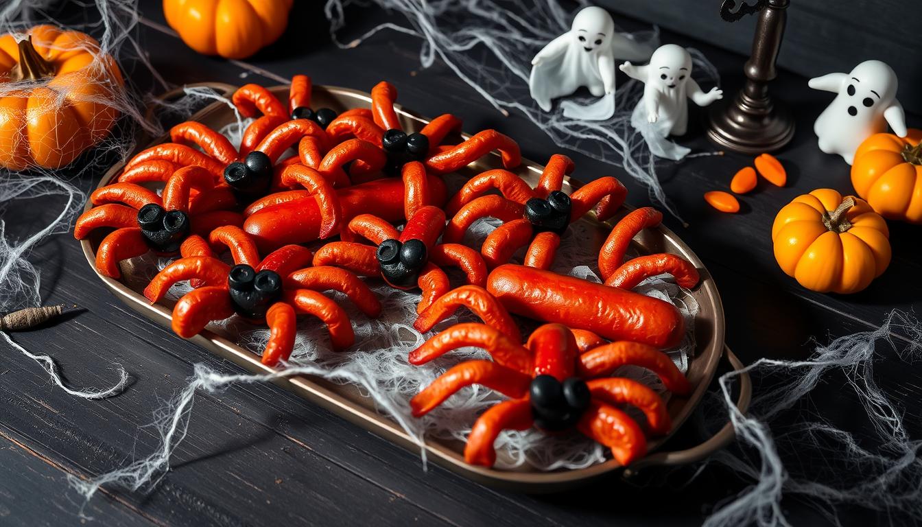 Spooky Halloween Hot Dogs Spider Recipe