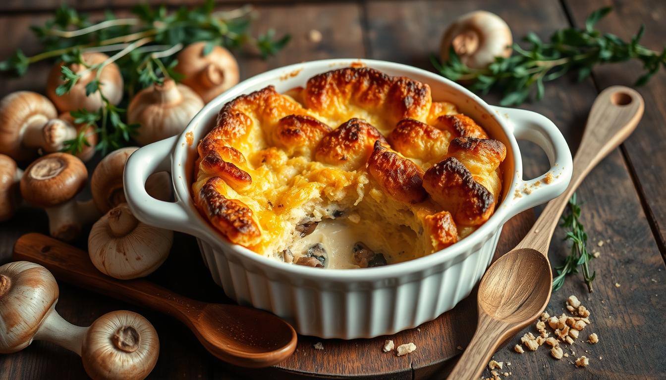 Savory Mushroom and Gruyere Bread Pudding Recipe