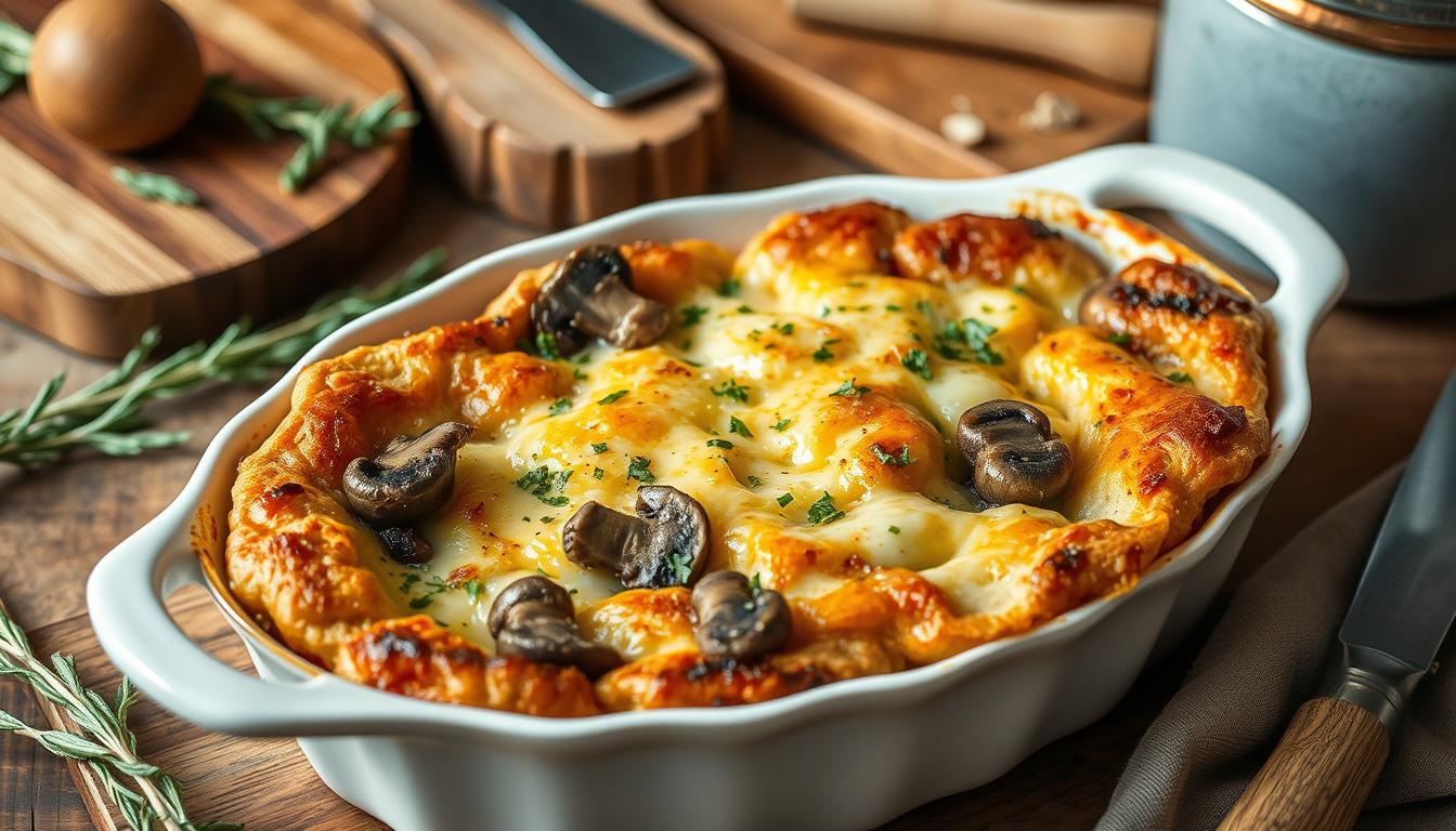 Savory Mushroom and Gruyere Bread Pudding Recipe