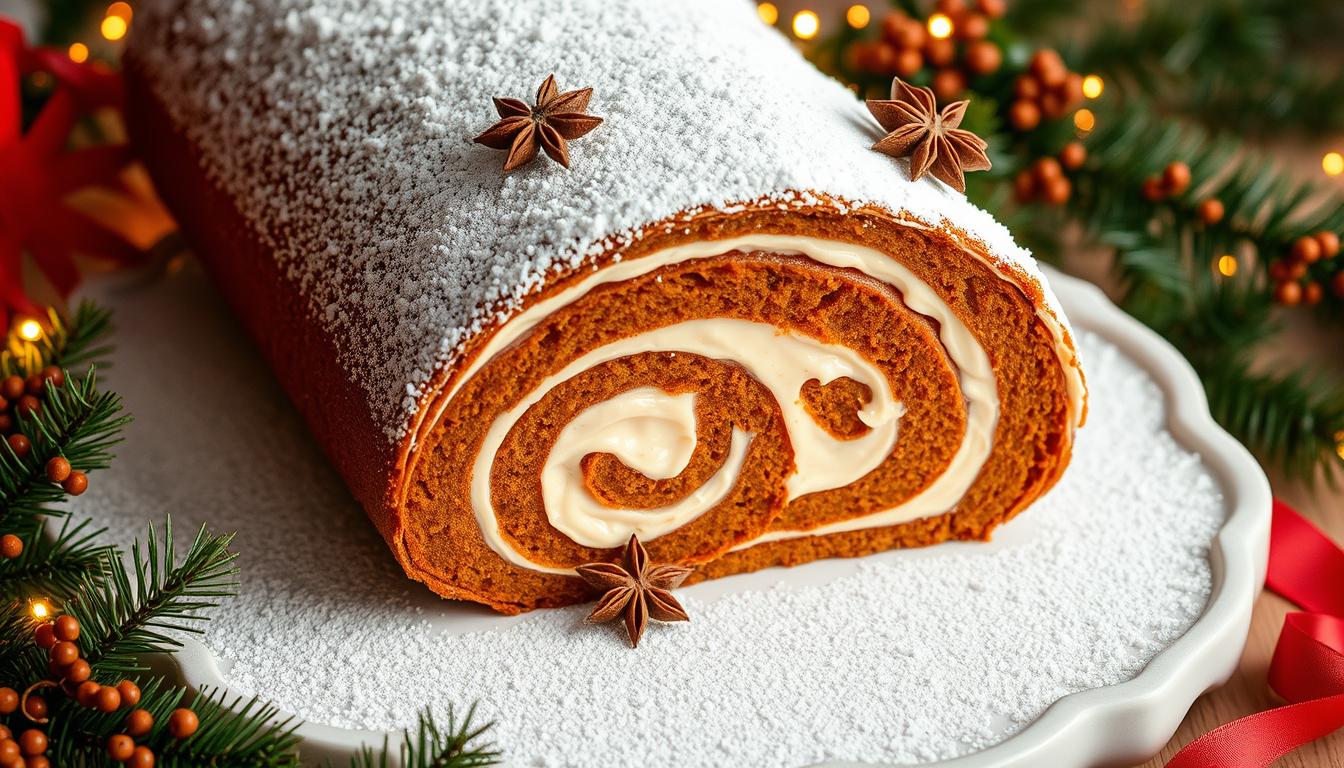 Homemade Gingerbread Roulade Cake Recipe - Holiday Dessert