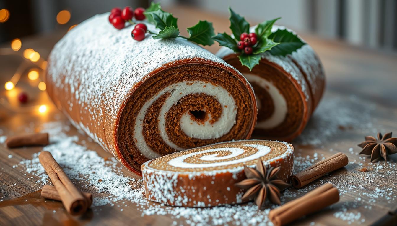 Homemade Gingerbread Roulade Cake Recipe - Holiday Dessert