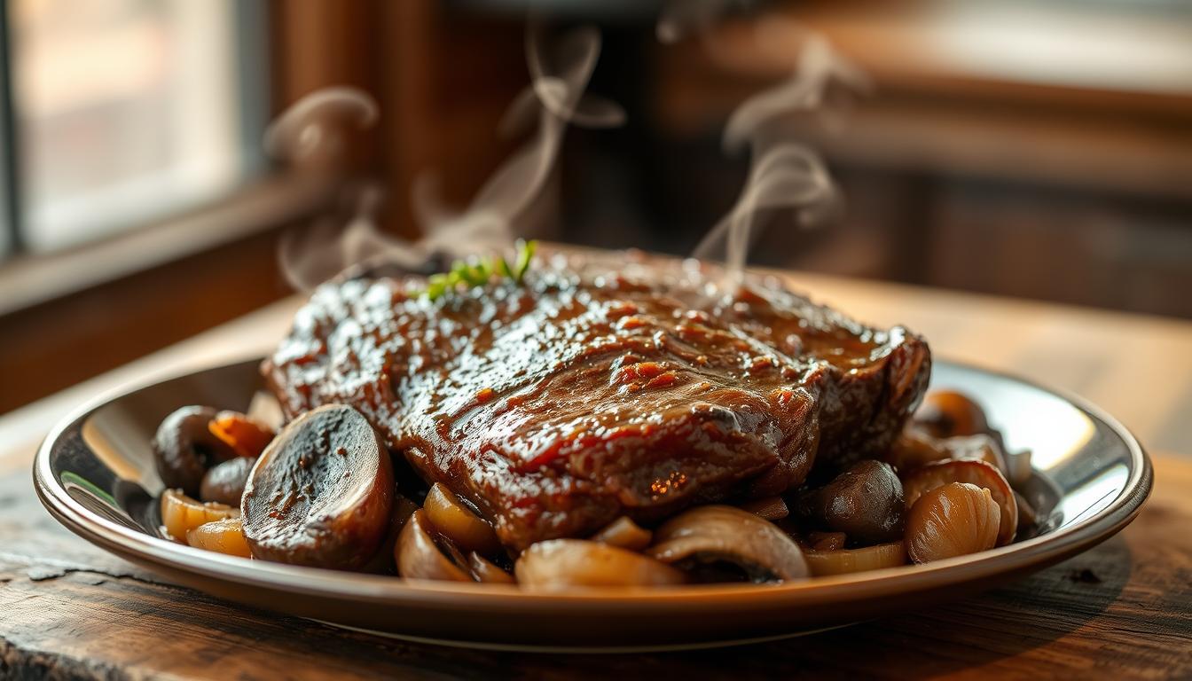 Savory Braised Round Steak with Onions & Mushrooms